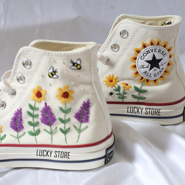 Sunflower Converse - Etsy