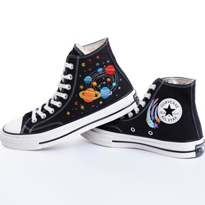 Planets, Stars, Moons, Universe Embroidered Shoes, Custom Embroidered ...