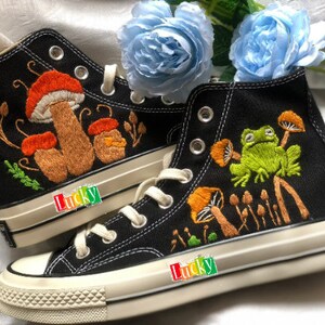Embroidery Converse Frog and Mushroom Embroidery Wedding Gifts ...
