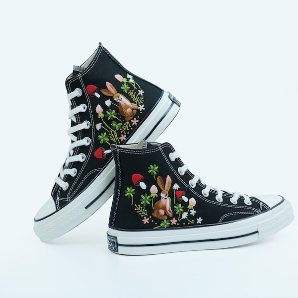 Embroidered Converse - Etsy