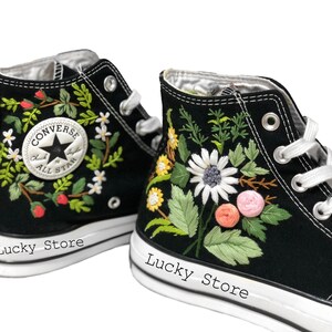 Custom Embroidery converse shoes Flower Embroidery Unique Gifts Wedding ...