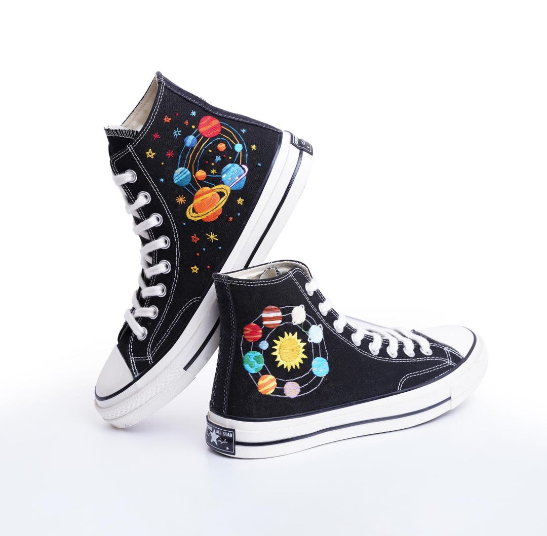 Custom Embroidered Converse, Planets, Stars, Moons, Universe ...