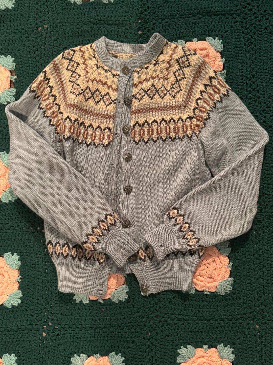 Handmade Vintage 60s 100% Wool Cardigan - Etsy
