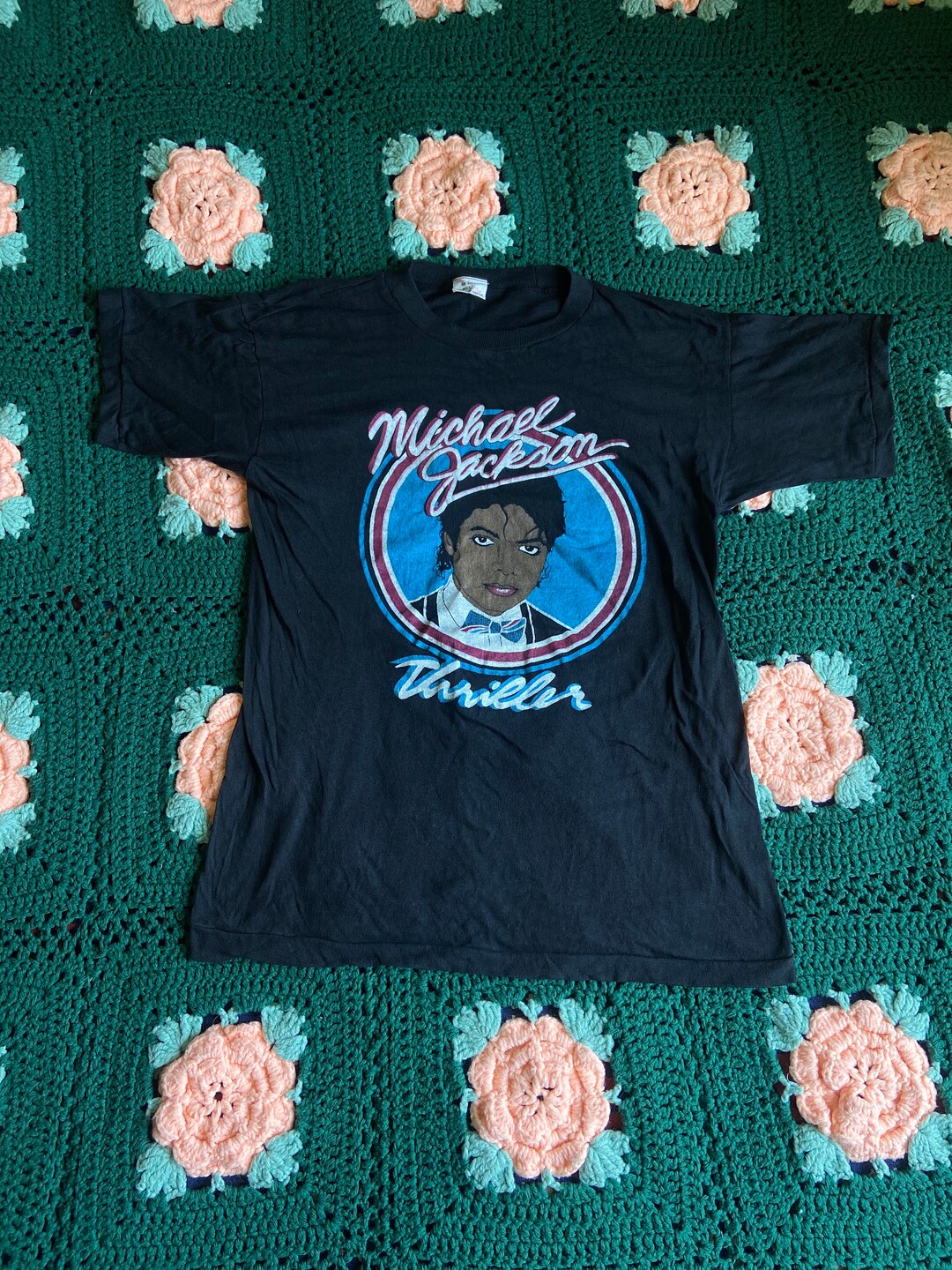 RARE Vintage 1980s Single Stitch Michael Jackson Thriller T Shirt Size ...