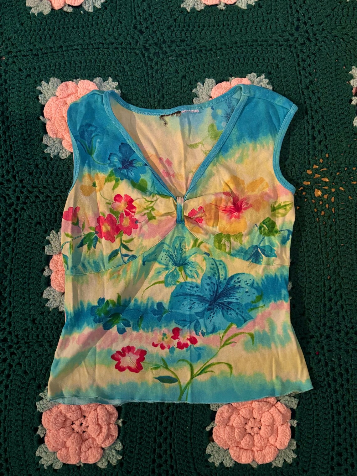 Too Cute Tropical Y2K 90s Floral Crop Top Size Small / Medium - Etsy