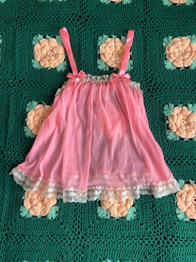 Gorgeous Coquette Pink Sheer Lace Lingerie Size Medium - Etsy