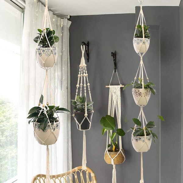 Macrame Plant Hanger Set - Etsy