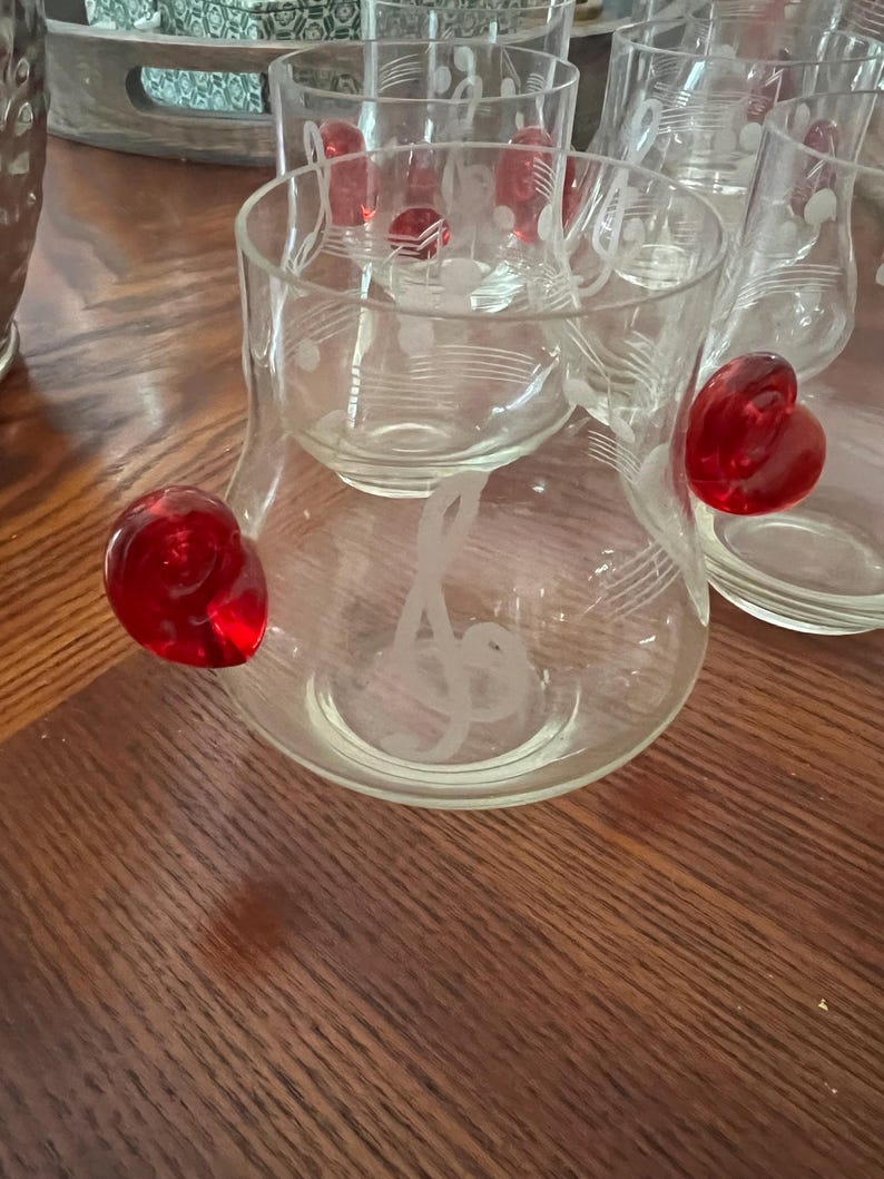 Cadmium Glass Musical Notes Lidded Jar and Cups - Etsy