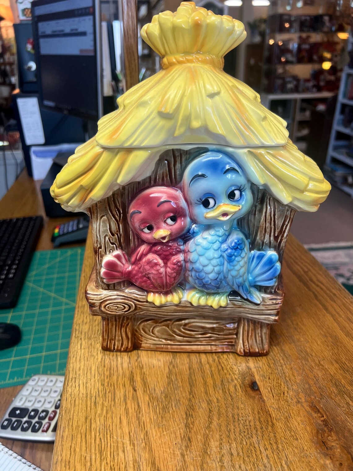 Vintage Lefton Bird Cookie Jar - Etsy