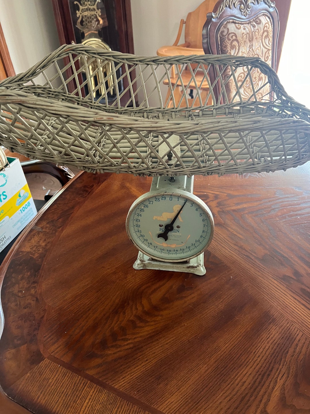 Antique Baby Scale With Basket - Etsy