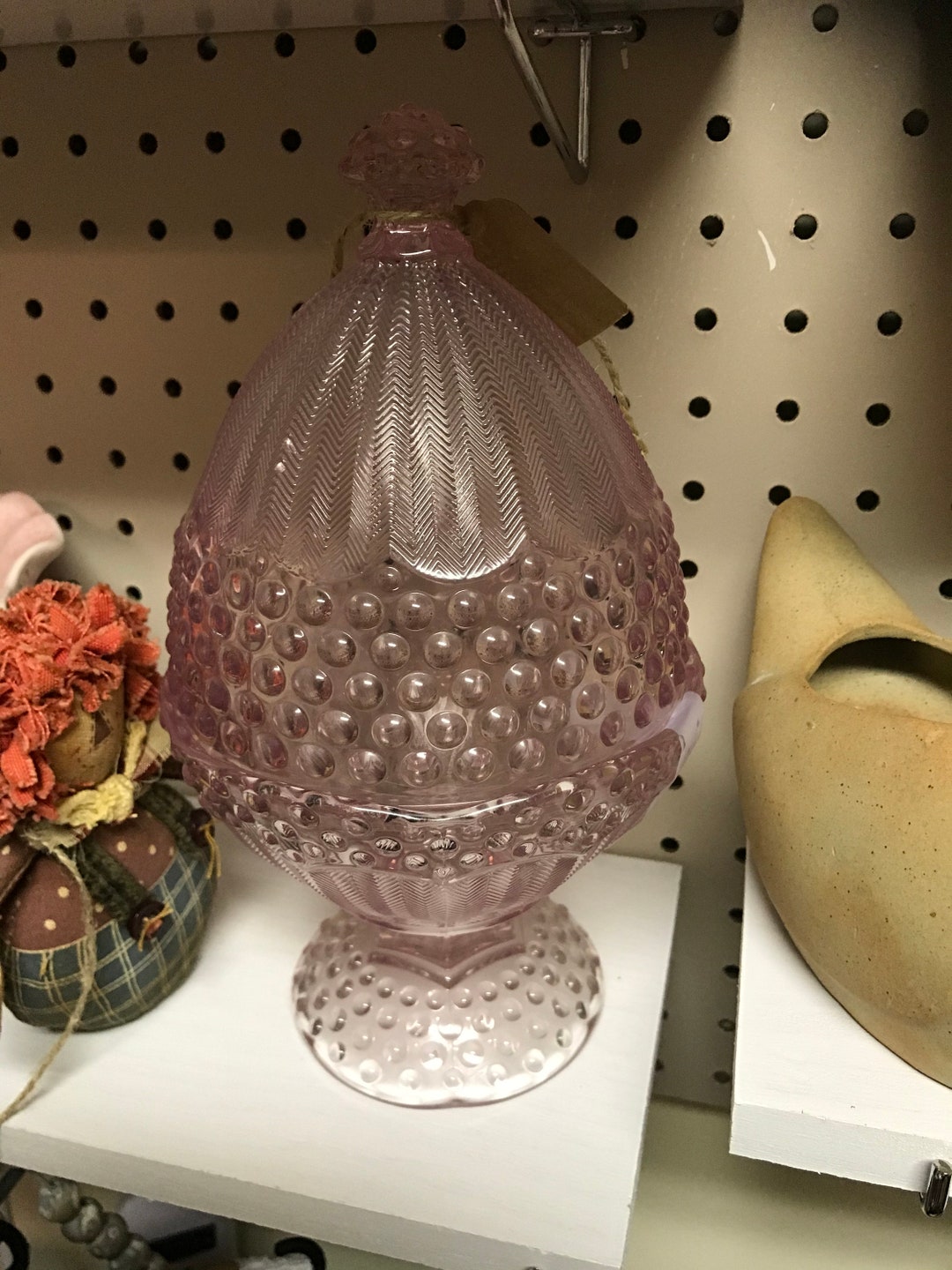 Gotham Pink Hobnail Egg Covered Candy Dish - Etsy
