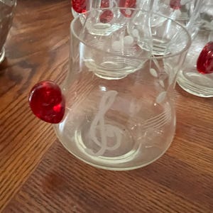 Cadmium Glass Musical Notes Lidded Jar and Cups - Etsy