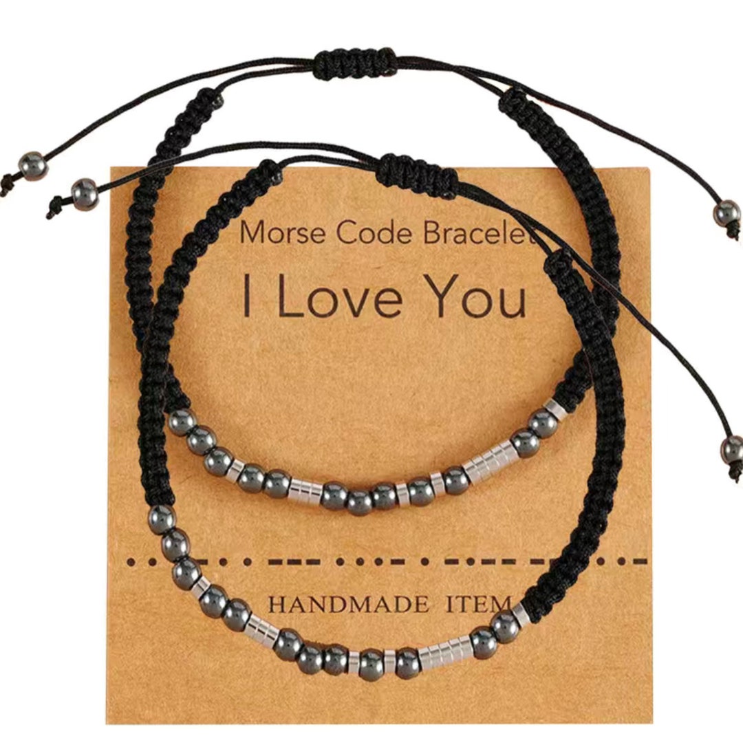 Morse Code Beaded Bracelet I Love You - Etsy