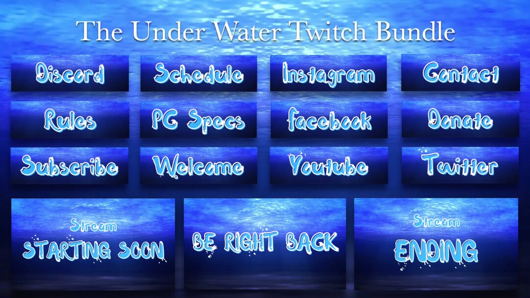 Animated Underwater Twitch Streaming Bundle Twitch Scenes & Panels ...