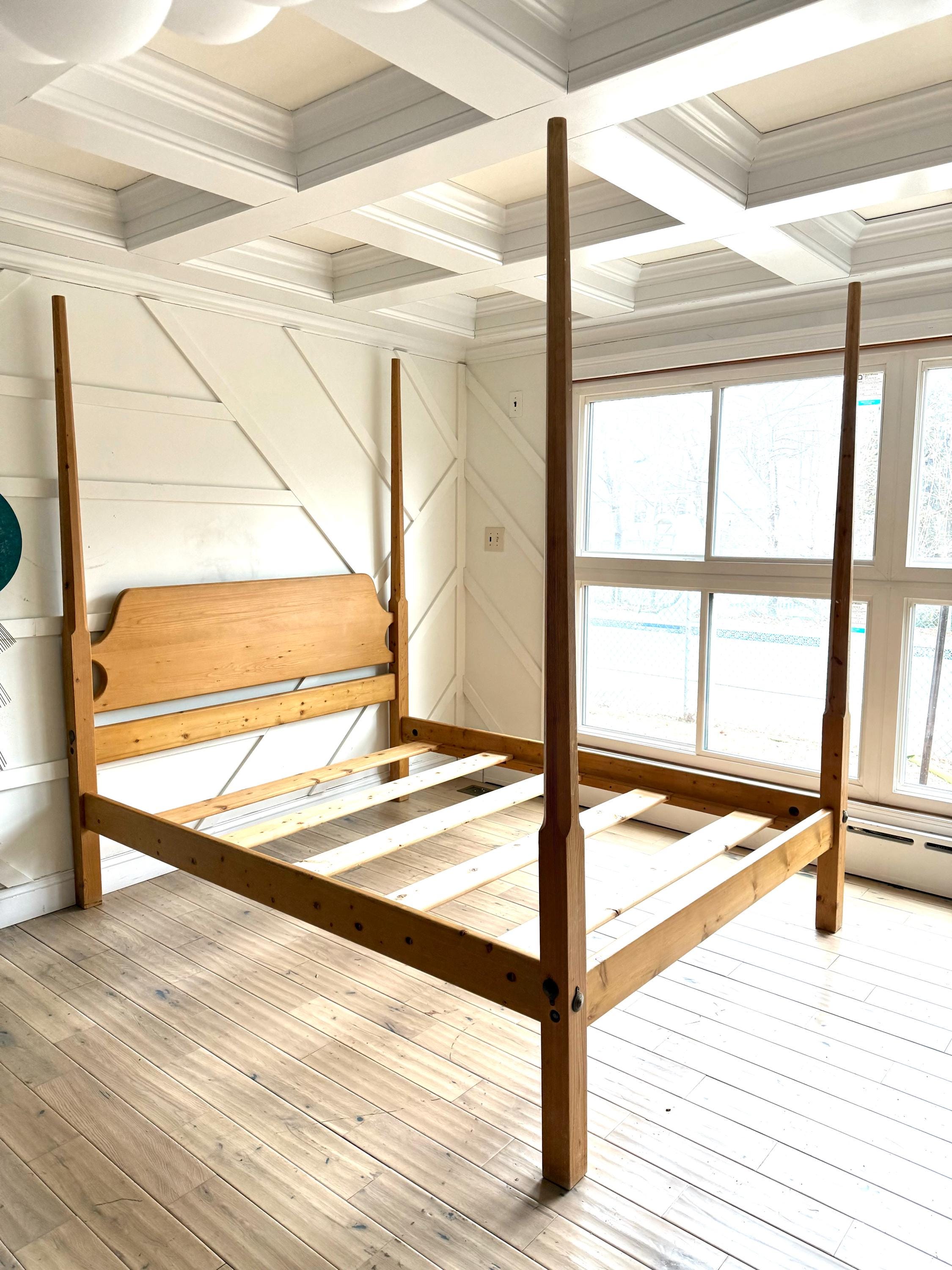 Country Pine English Poster Bed, Queen-size Pine Four Poster Bed - Etsy