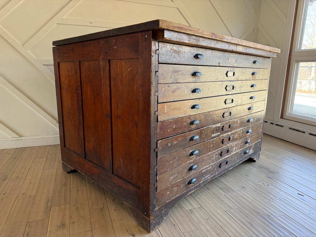 OAK Hamilton Artist's Seven Drawer Flat File Cabinet, Hamilton Oak 9 ...