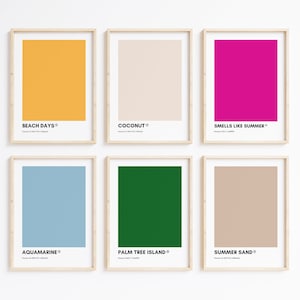 Pantone SUMMER Collection Wall Art Printable Bundle, Set of 6 Prints ...