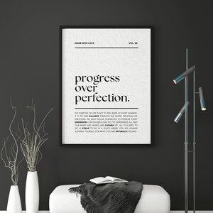 Progress Over Perfection Self-care Affirmation Printable - Etsy