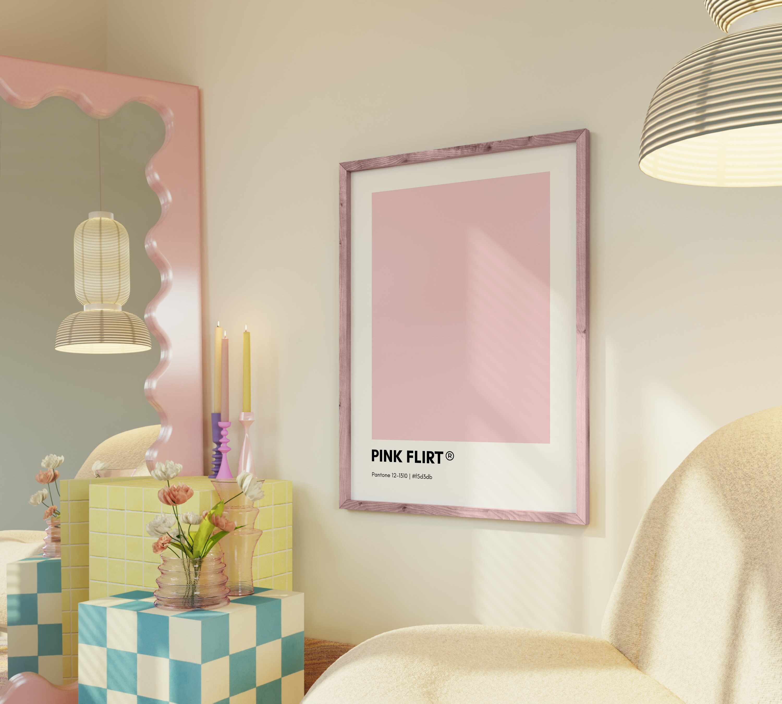 Pink Flirt Pantone Print Poster, PINK Pantone Poster Print, Pink Wand ...