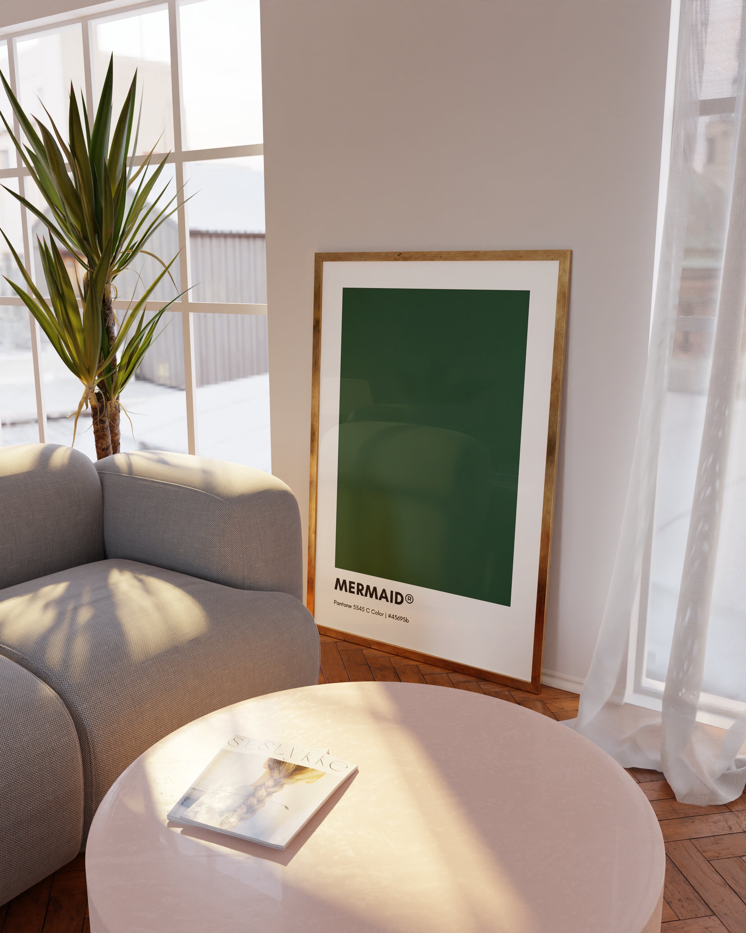 Mermaid Green Pantone, GREEN Pantone Print Poster, Green Pantone Wall ...
