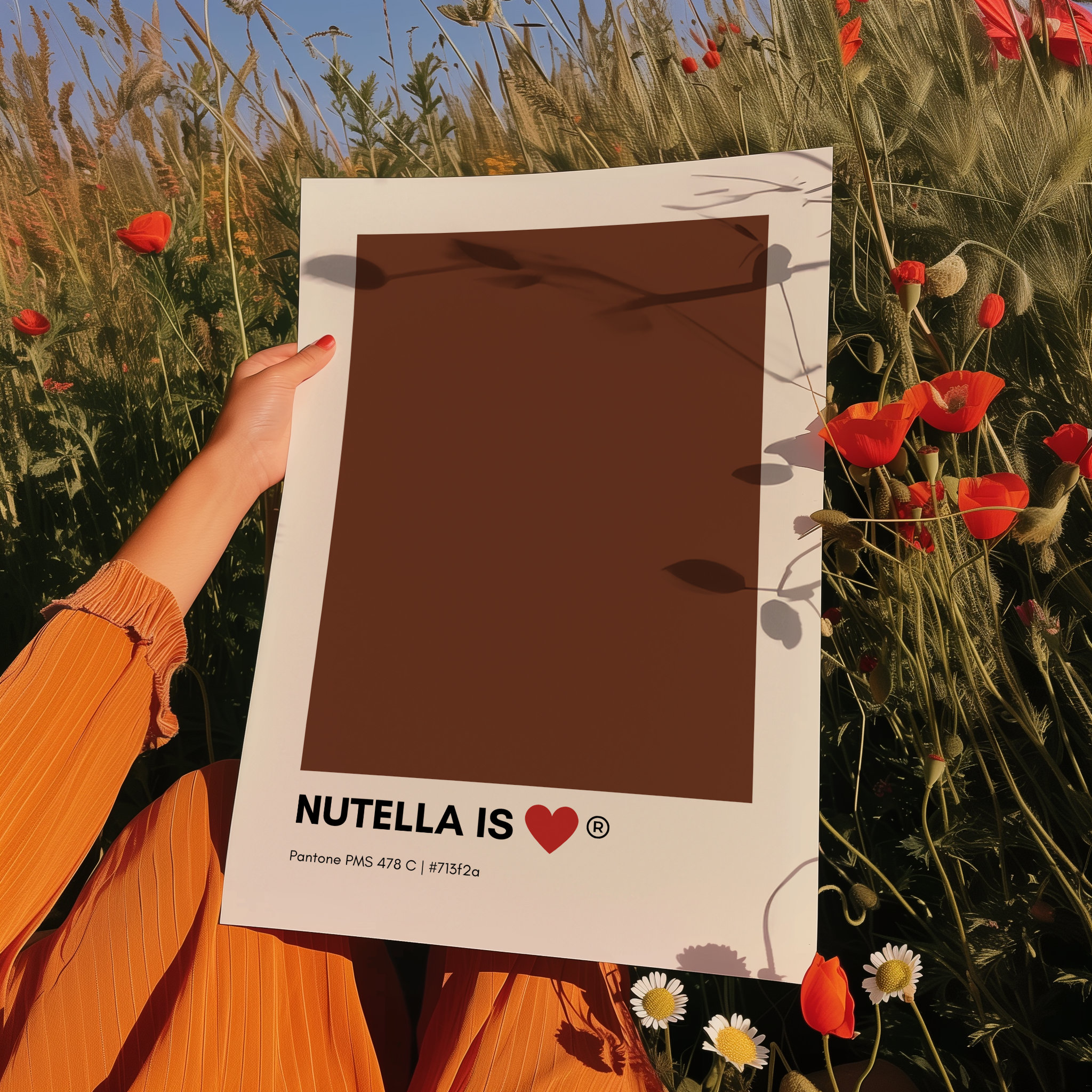 Nutella is Love Pantone, BROWN Pantone Print Poster, Tiramisu Pantone ...