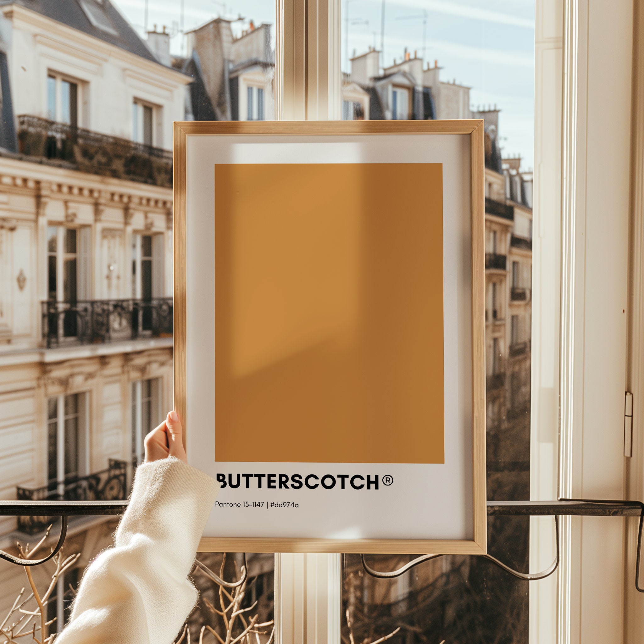 Butterscotch Pantone, ORANGE Pantone Print Poster, Orange Pantone Wall ...