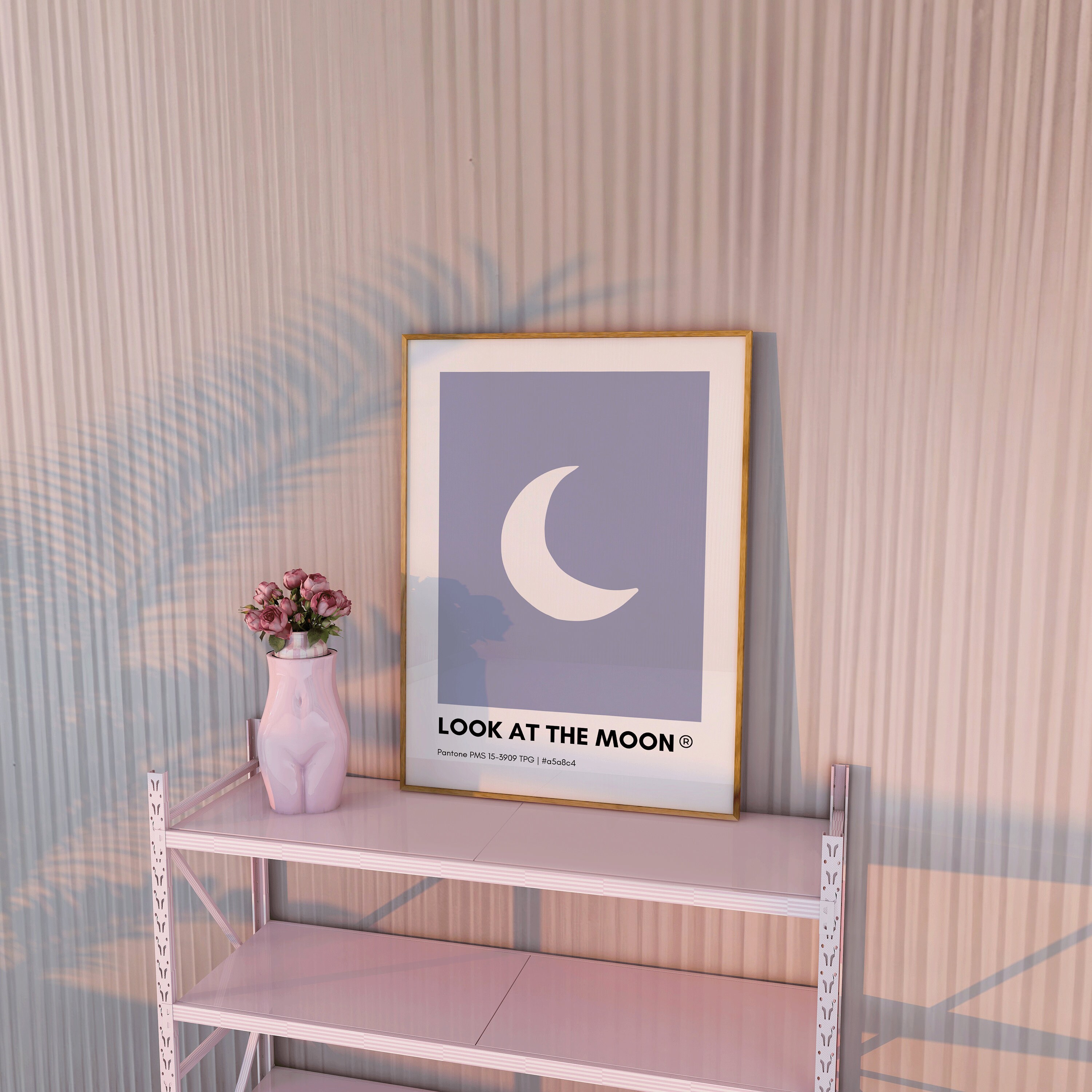 Look at the Moon Pantone, PURPLE Pantone Print Poster, Pantone Wall Art ...