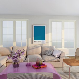 Ocean Dream Blue Pantone, BLUE Pantone Print Poster, Blue Wall Art ...