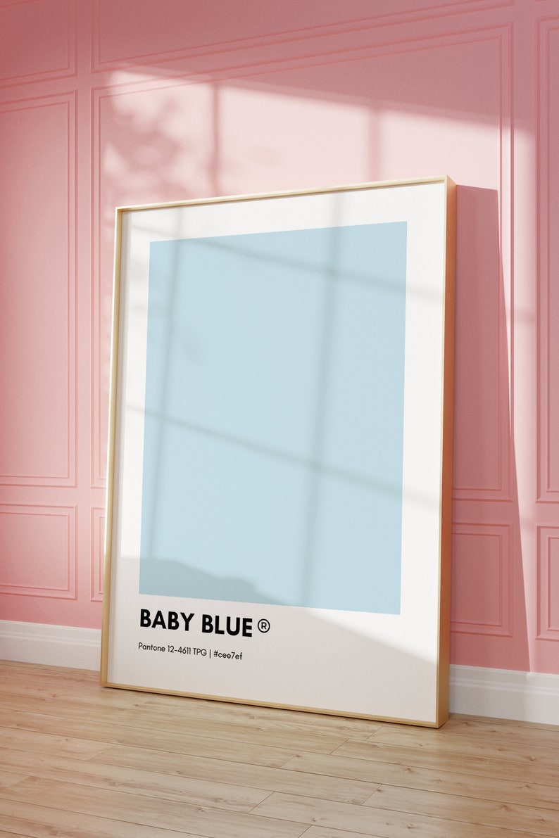 Baby Blue Pantone, BLUE Pantone Print Poster, Blue Wall Art Printable ...
