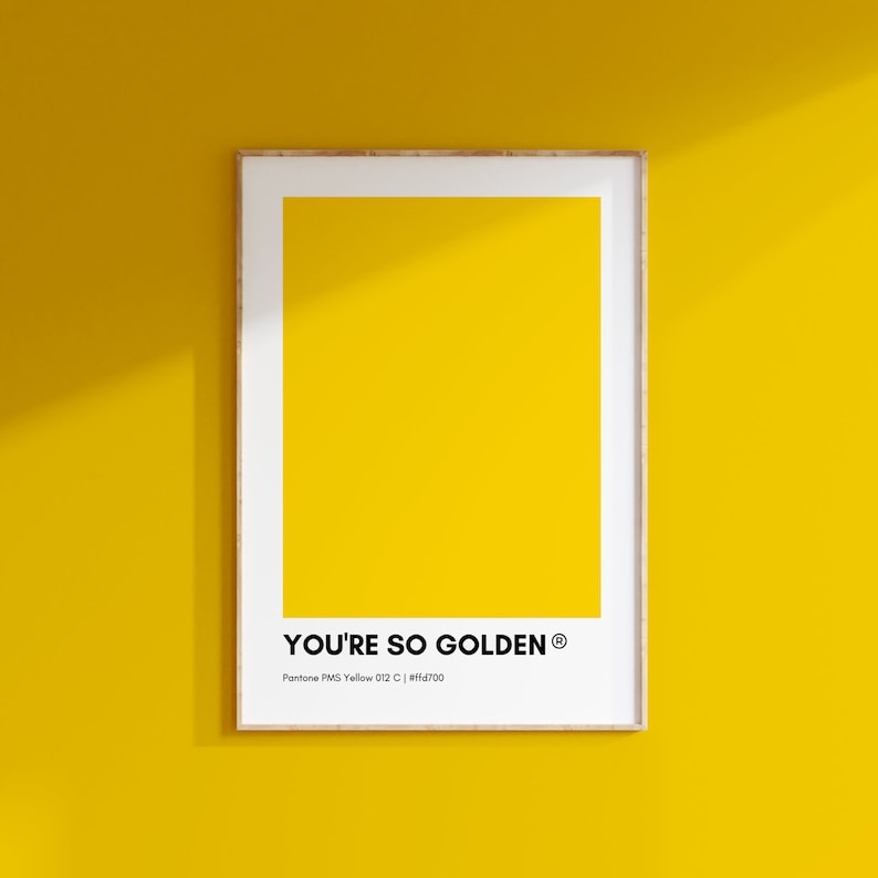 Pantone YELLOW Wall Art Printable Bundle Set of 6 Prints Yellow Pantone ...