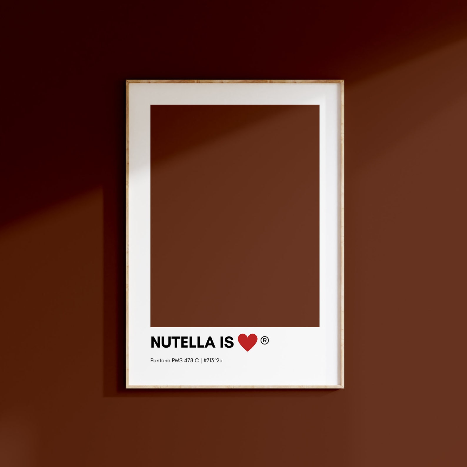 Nutella is Love Pantone, BROWN Pantone Print Poster, Tiramisu Pantone ...