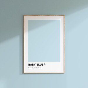 Baby Blue Pantone, BLUE Pantone Print Poster, Blue Wall Art Printable ...