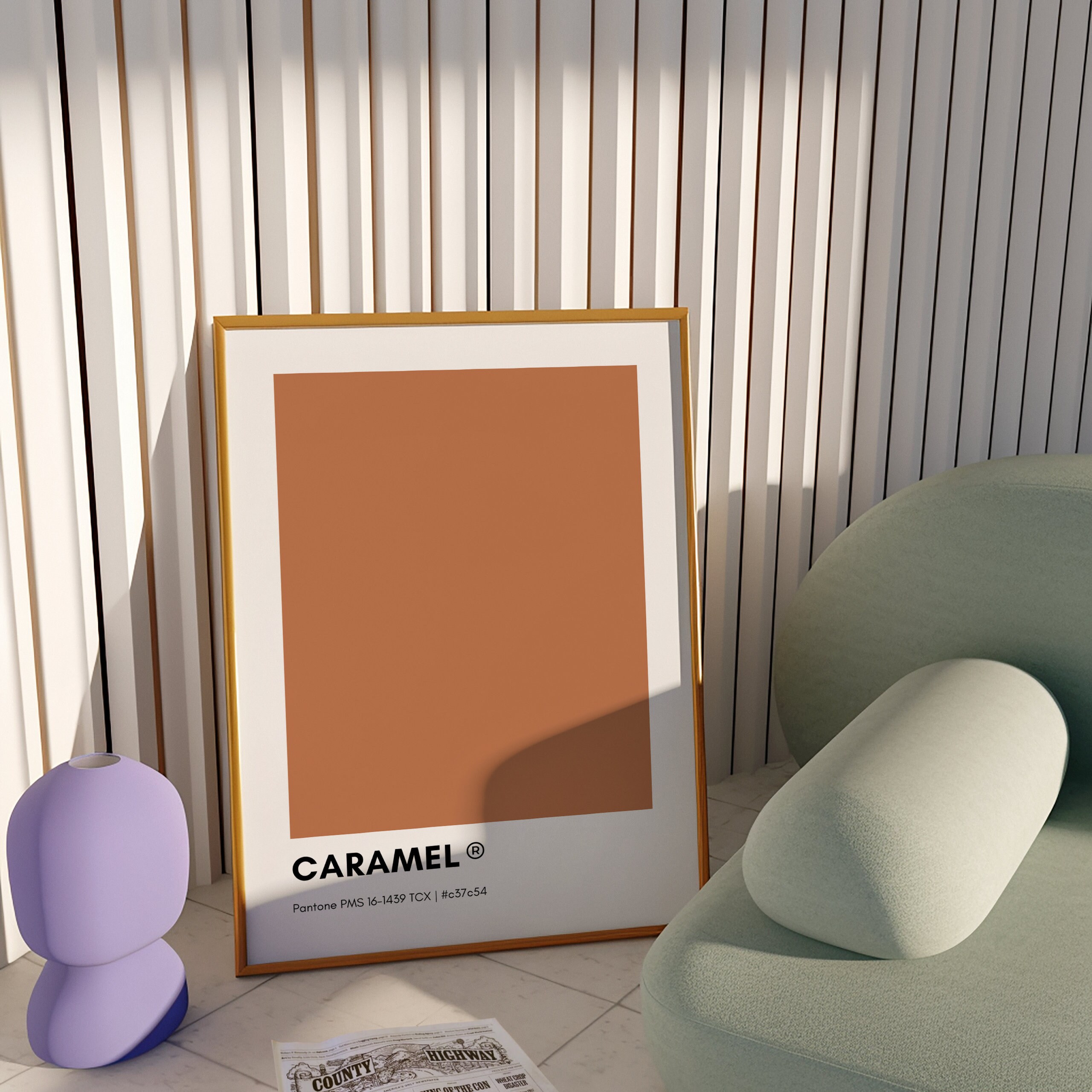 Caramel Pantone, ORANGE Pantone Print Poster, Caramel Pantone Wall Art ...