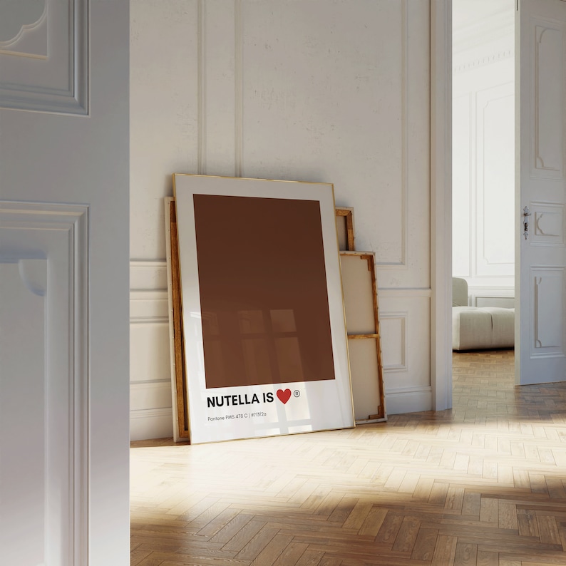 Nutella is Love Pantone, BROWN Pantone Print Poster, Tiramisu Pantone ...