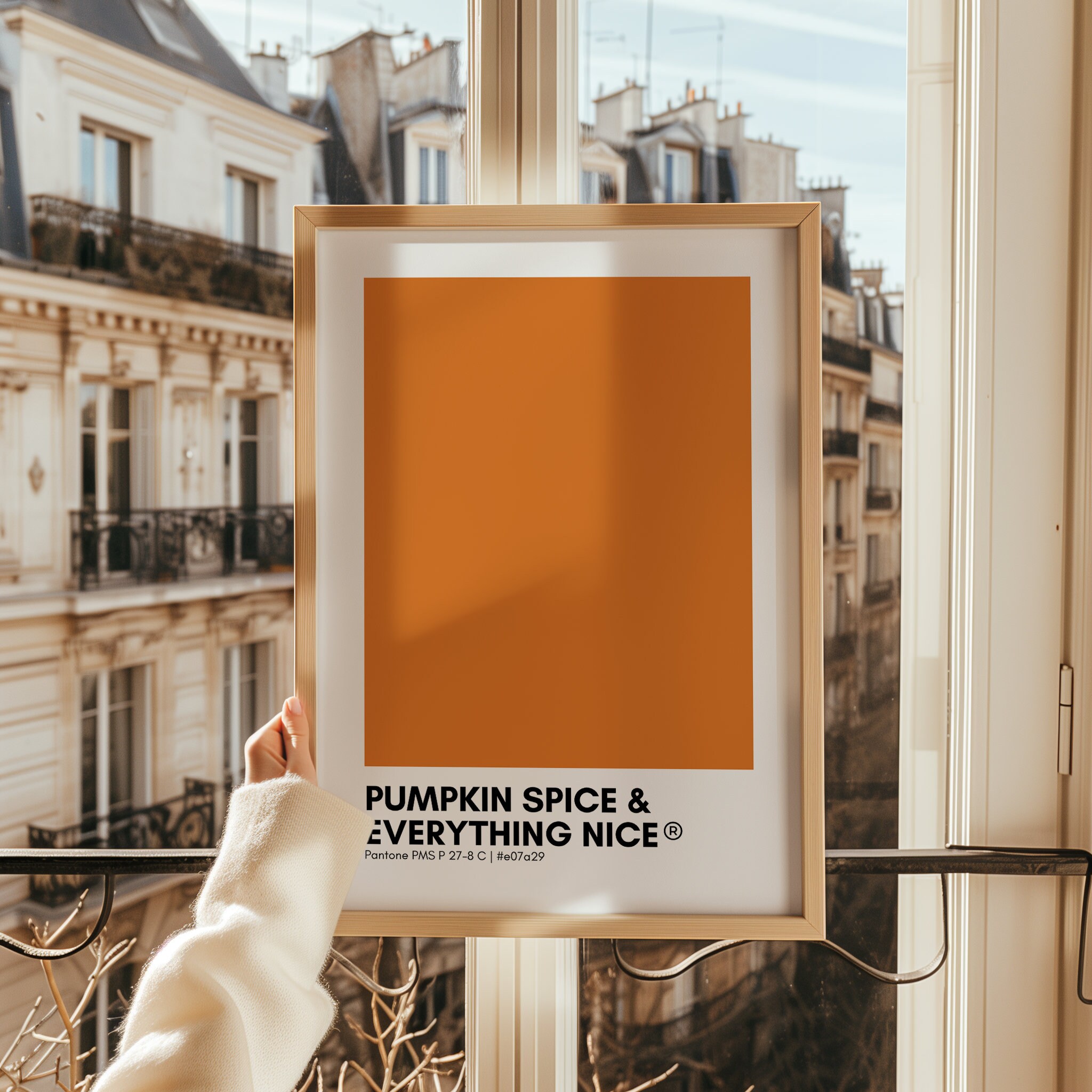 Pumpkin Spice & Everything Nice Pantone, ORANGE Pantone Print Poster ...