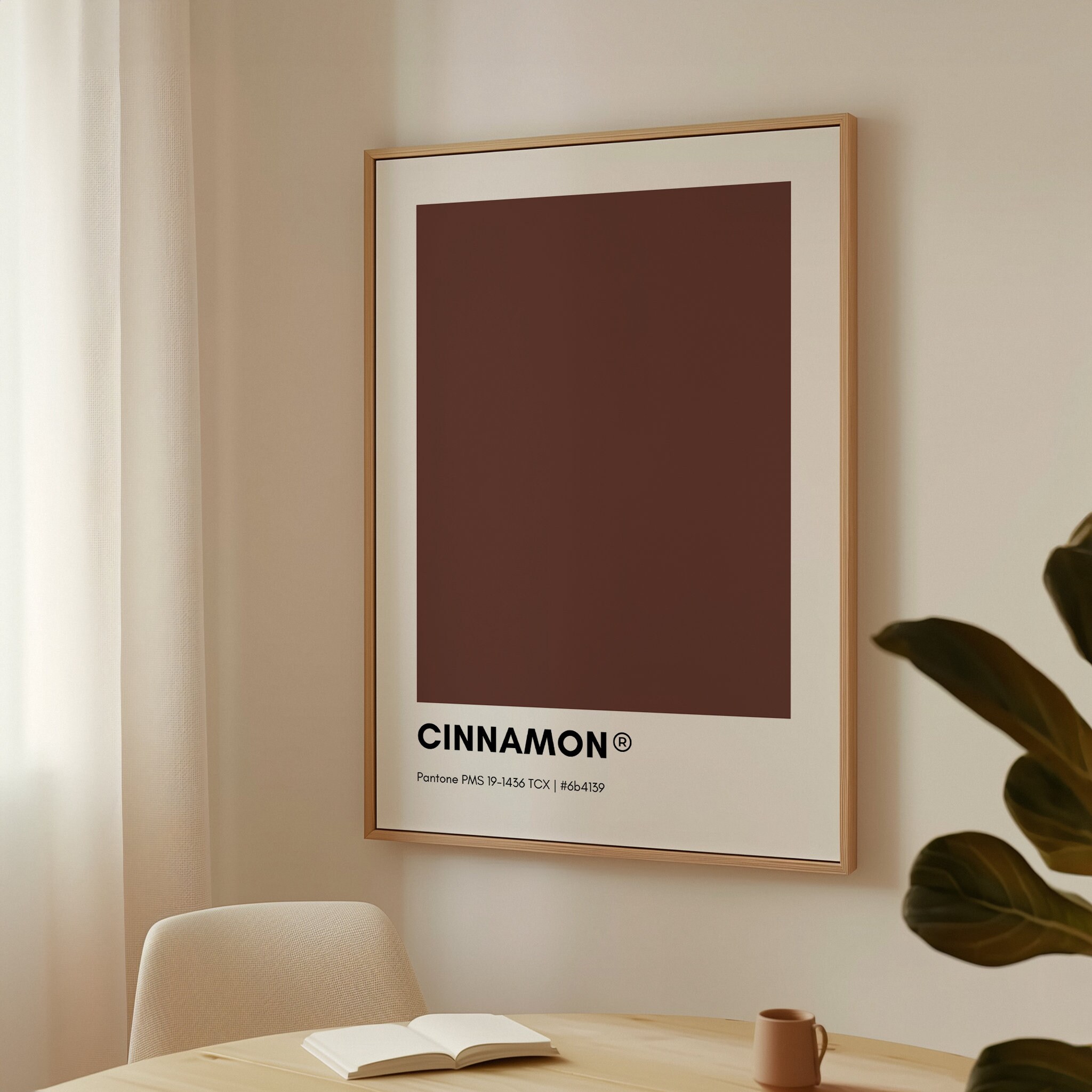 Cinnamon Pantone, BROWN Pantone Print Poster, Brown Pantone Wall Art ...