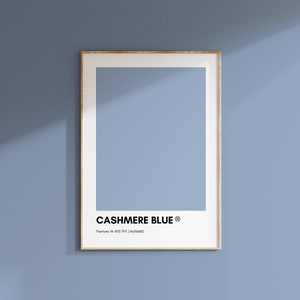 Cashmere Blue Pantone Color, BLUE Pantone Print Poster, Blue Pantone ...