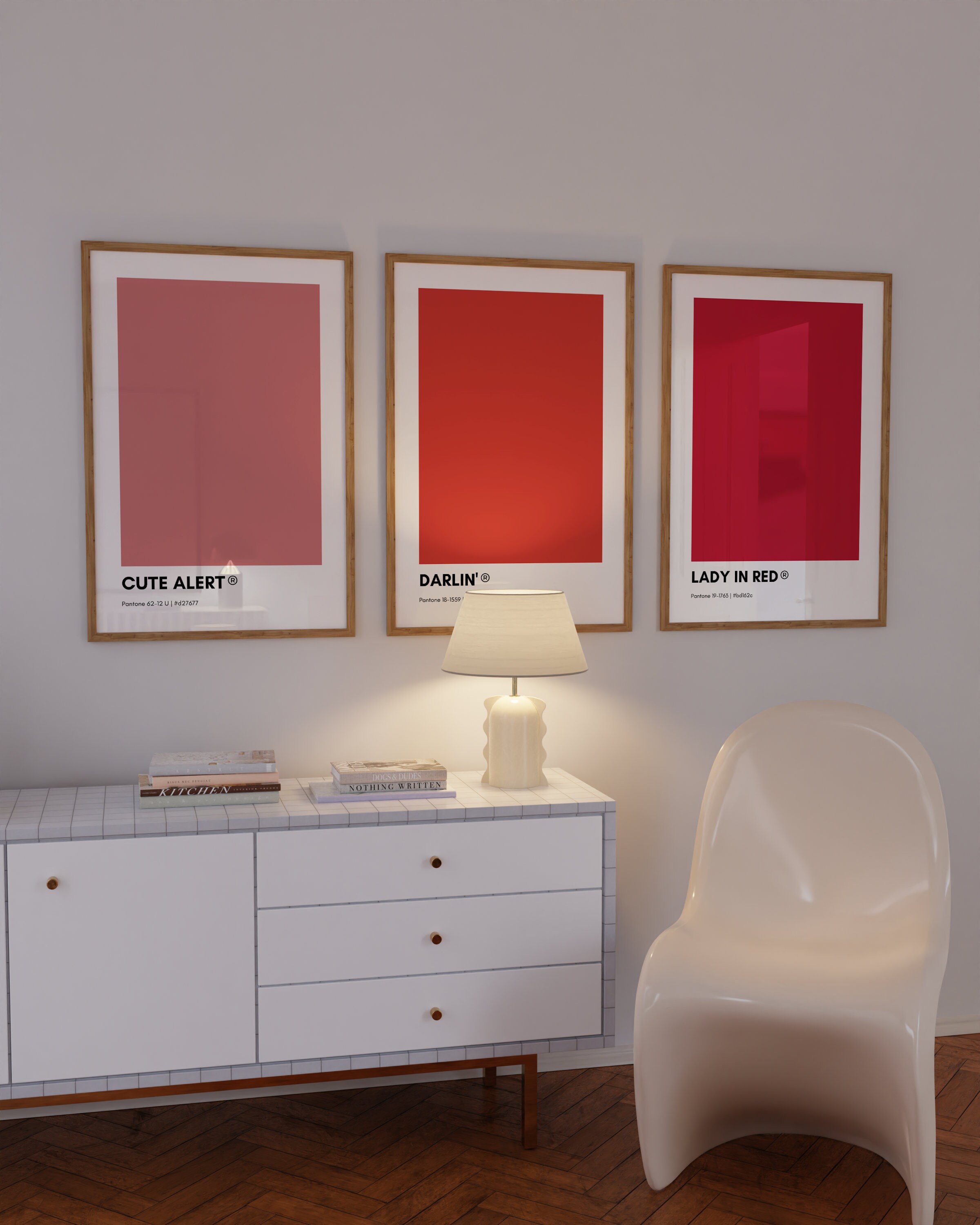 Lady in Red Pantone, RED Pantone Print Poster, Red Pantone Wall Art ...