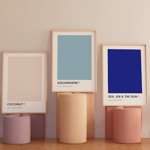 Aquamarine Blue Pantone, BLUE Pantone Print Poster, Blue Pantone Wall ...