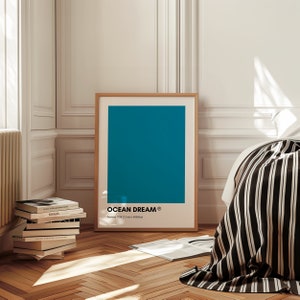 Ocean Dream Blue Pantone, BLUE Pantone Print Poster, Blue Wall Art ...