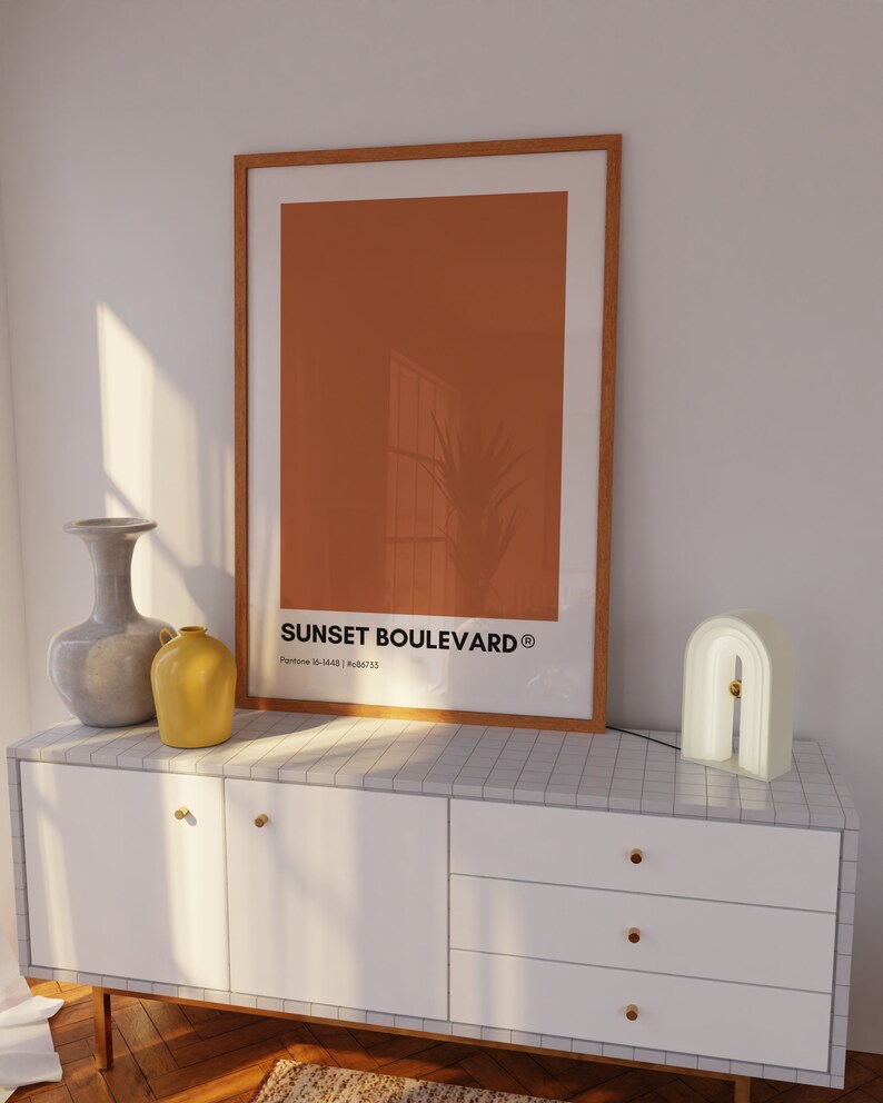 Sunset Blvd Orange Pantone, ORANGE Pantone Print Poster, Orange Pantone ...