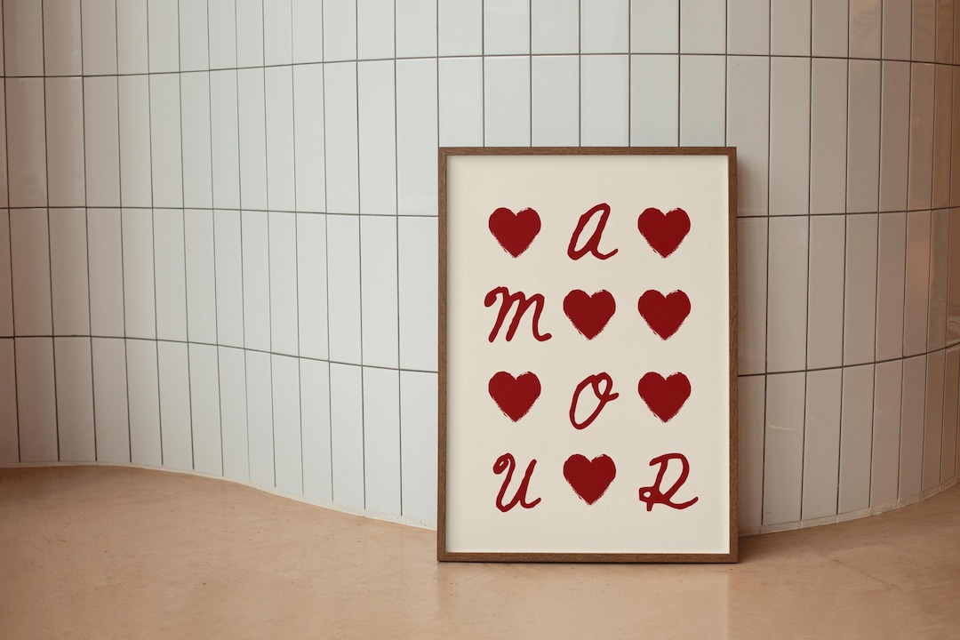 AMOUR Poster Printable, Aesthetic Poster, Vday Decor, Trendy Art ...
