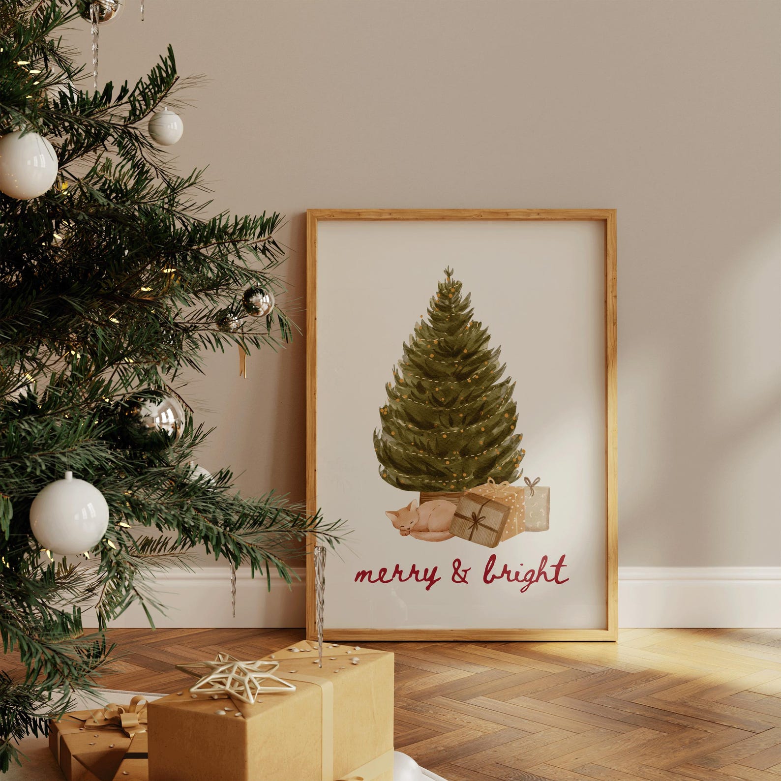Set of 3 Watercolor Christmas Printable, Christmas Wall Art, Modern ...