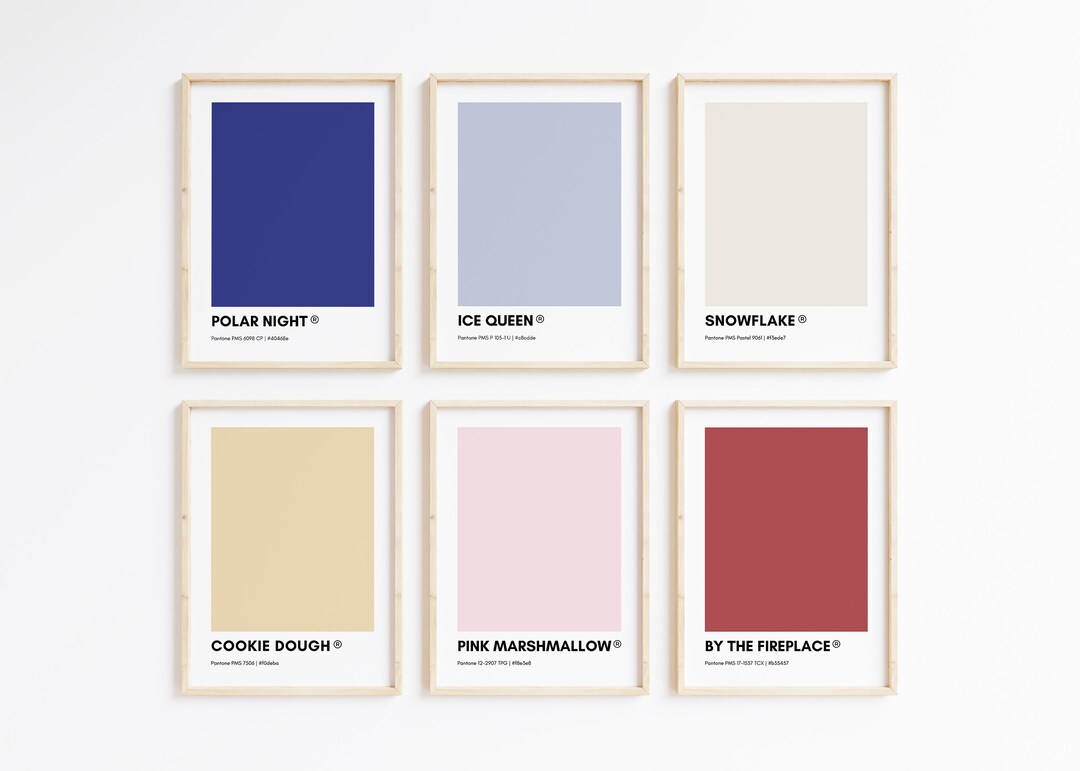 Pantone WINTER Collection Wall Art Printable Bundle, Set of 6 Prints ...