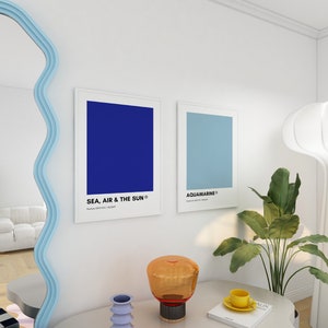 Aquamarine Blue Pantone, BLUE Pantone Print Poster, Blue Pantone Wall ...