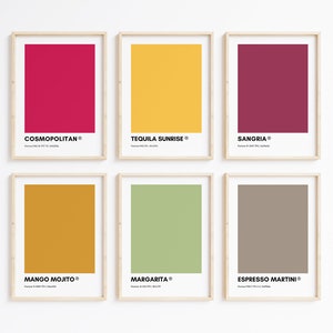 Pantone COCKTAIL Collection Wall Art Printable Bundle, Set of 6 Prints ...
