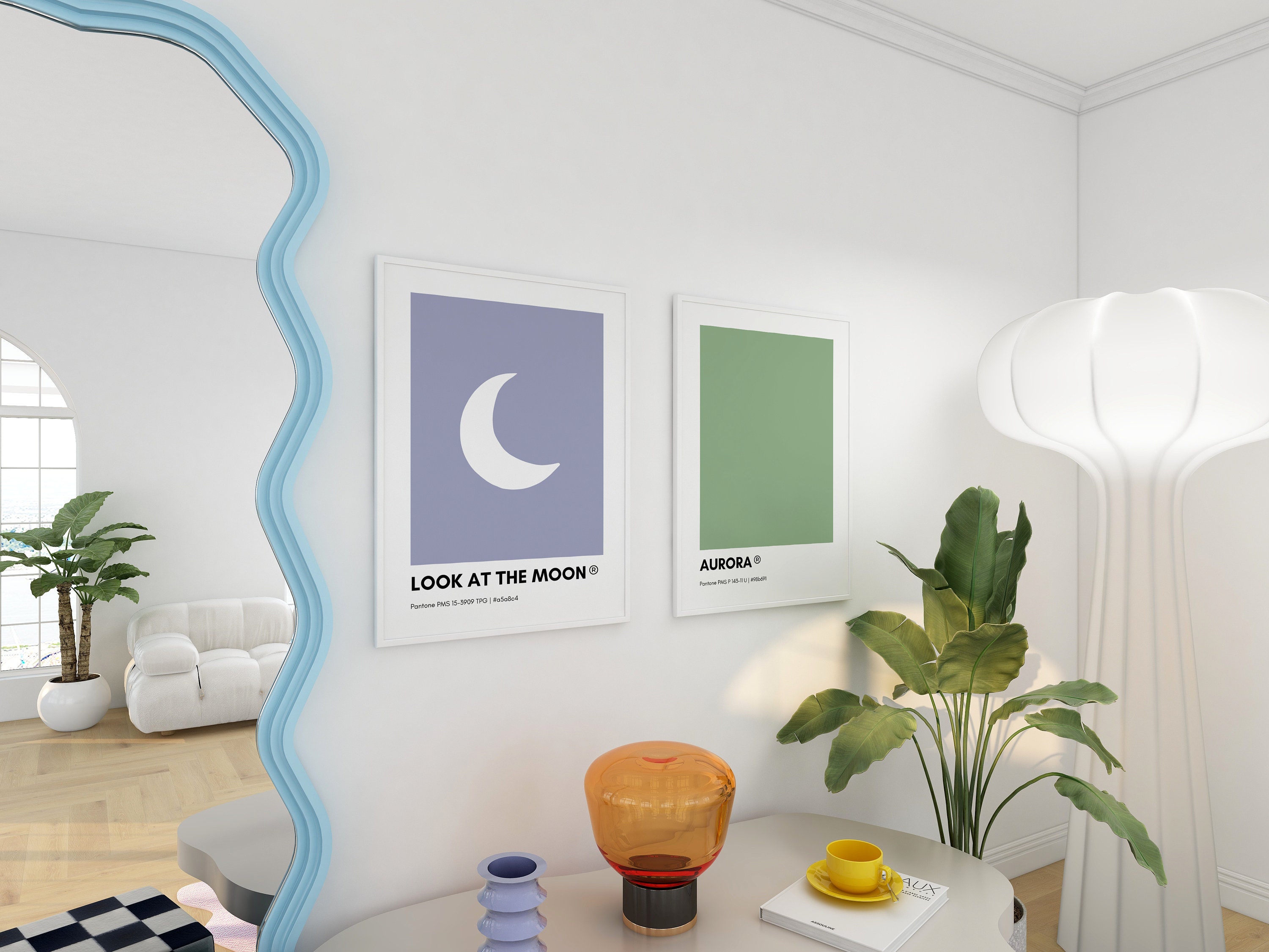 Look at the Moon Pantone, PURPLE Pantone Print Poster, Pantone Wall Art ...