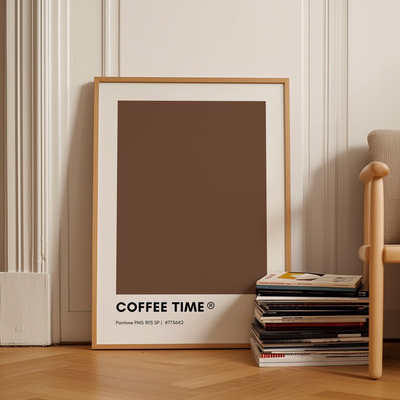 Coffee Time Pantone, COFFEE Pantone Print Poster, Nude Pantone Wall Art ...