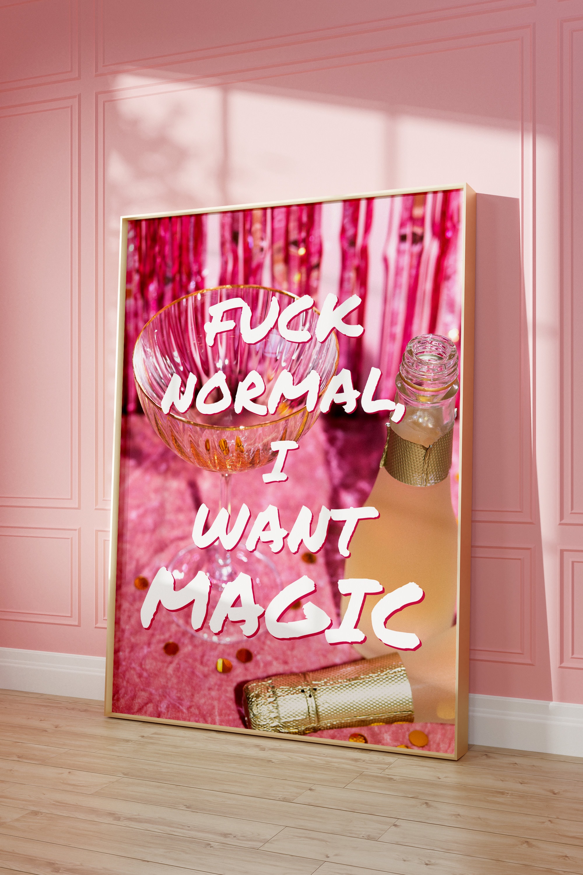 Fuck Normal I Want Magic, Typography Print, Typography Wall Art, Retro ...