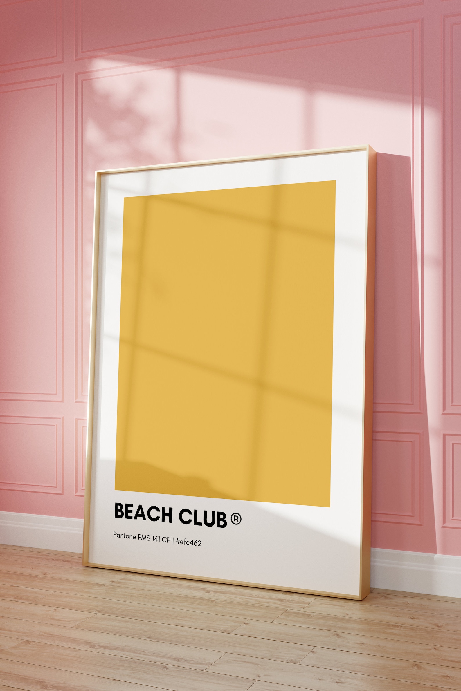 Beach Club Pantone, YELLOW Pantone Print Poster, Yellow Pantone Wall ...